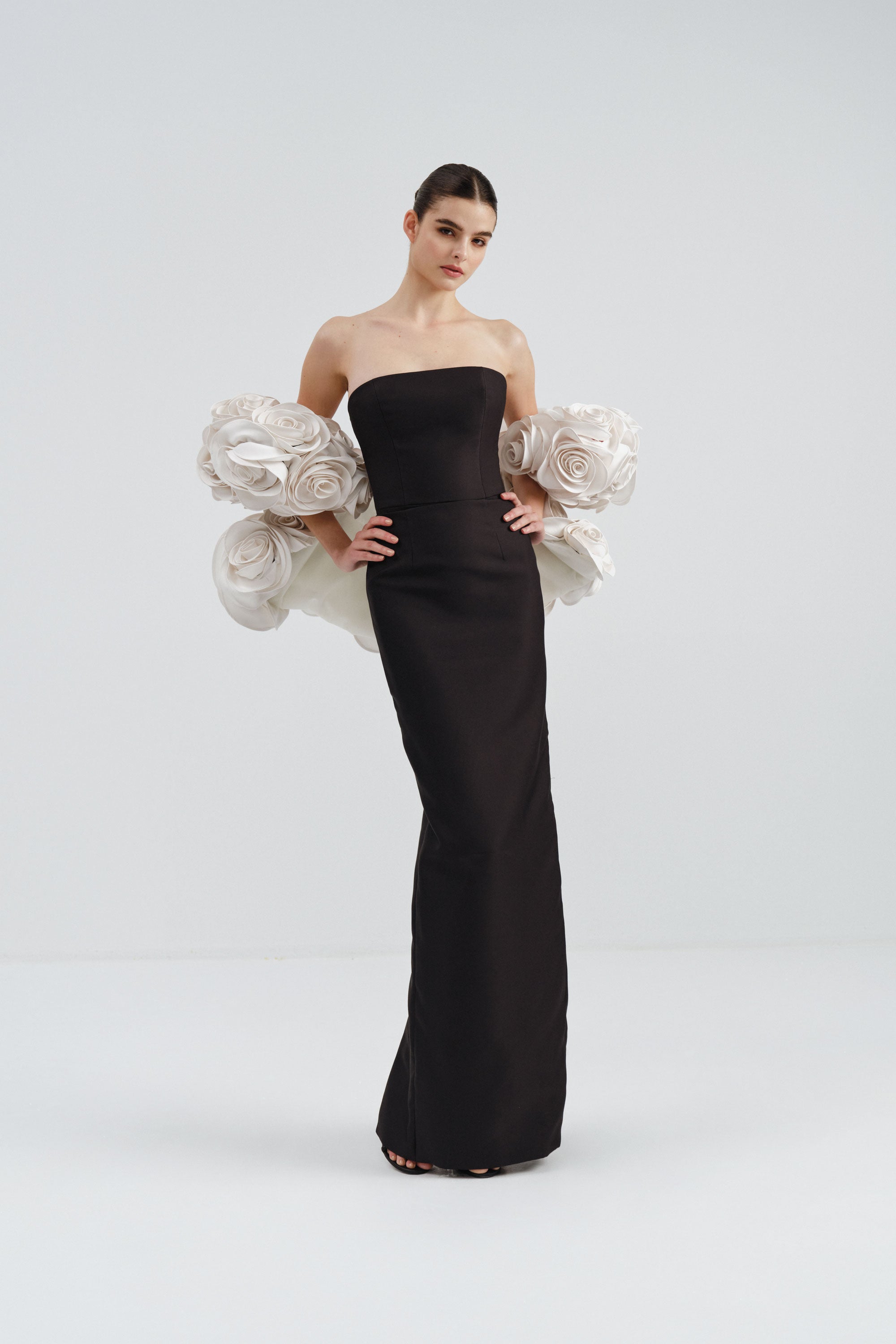 Strapless Column Dress in Black | Nicole+Felicia